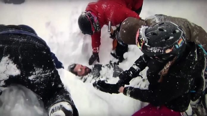 Dramatic Video Shows Rescue Of Man Buried Alive After Avalanche The